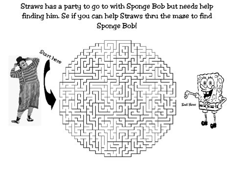 Spongebob Maze Printable