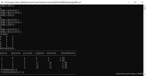 操作系统：fcfs调度算法简单实现（cc实现fcfs Csdn博客