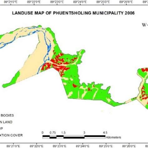 A Land Use Map Of Phuentsholing City 1996 Download Scientific Diagram