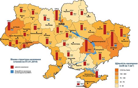 Плотность населения Украины карта — Служба стастистики Nonews
