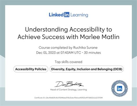ruchika surane on linkedin certificate of completion