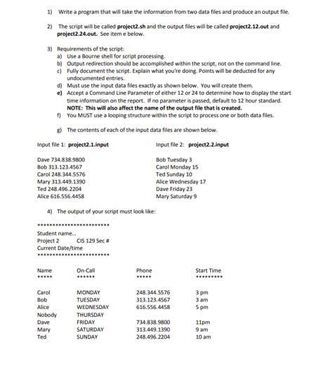 Solved 1 Write A Program That Will Take The Information