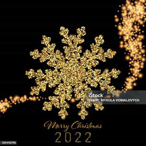결혼 크리스마스 2022 금 텍스트 장식 검은 색 배경에 반짝반짝 밝은 황금 벡터 텍스처 휴일 인사말 카드 축하를위한 디자인