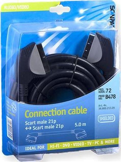 Scanpart Scart Kabel 5 Meter Geschikt Voor Video Recorder Dvd
