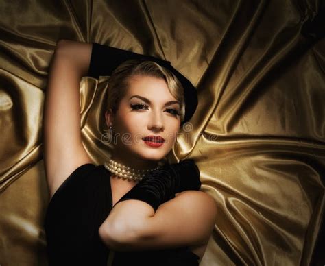 Beautiful Young Italian Woman In Retro Red Dress Stock Image Image Of