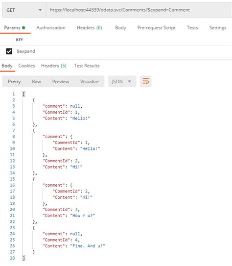 C How To Enable Levels In Odata Net Core 31 Stack Overflow