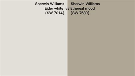 Sherwin Williams Eider White Vs Ethereal Mood Side By Side Comparison