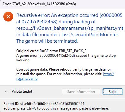 Crashing FiveM Client Support Cfx Re Community