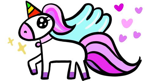 유니콘 그림 그리기 How To Draw A Cute Unicorn Easy Youtube