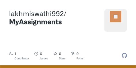 GitHub Lakhmiswathi992 MyAssignments