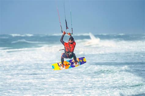 12182018 Netanya Israel Kitesurfing Jumping Over A Surface Of The