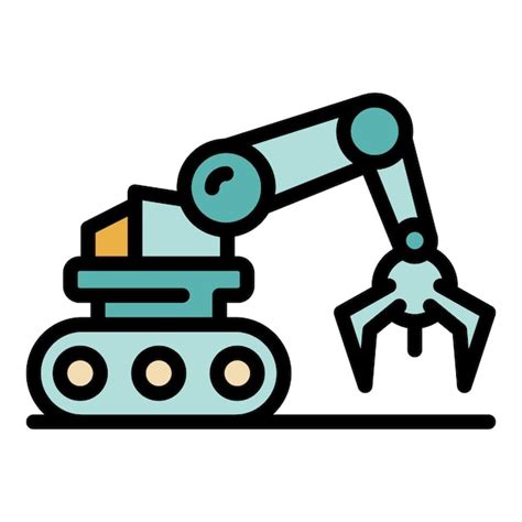 Premium Vector Robotic Arm Icon Outline Robotic Arm Vector Icon Color Flat Isolated