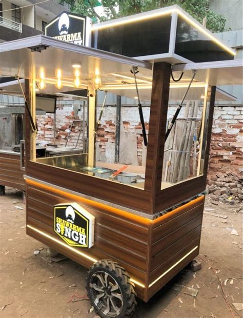 Mild Steel Red Push Food Cart Vehicle Model Vkm Load Capacity 250