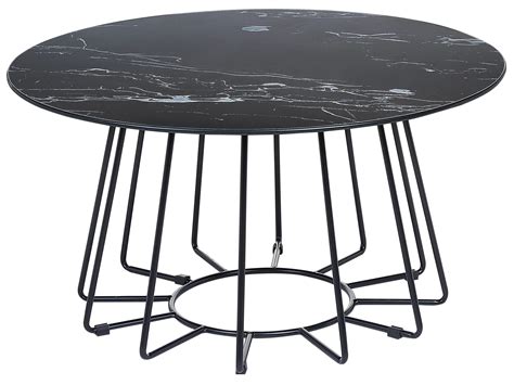 Table Basse Bernie Verre De Sécurité Marbre Noir Belianifr