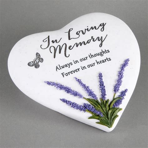 Thoughts Of You Love Heart Graveside Memorial Plaque In Loving Memory