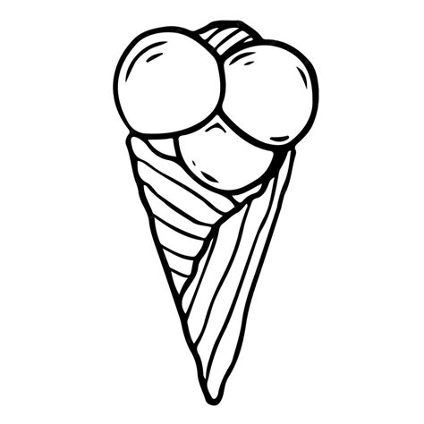 Premium Vector Hand Drawn Doodle Ice Cream Waffle Cone Sundae Sketch