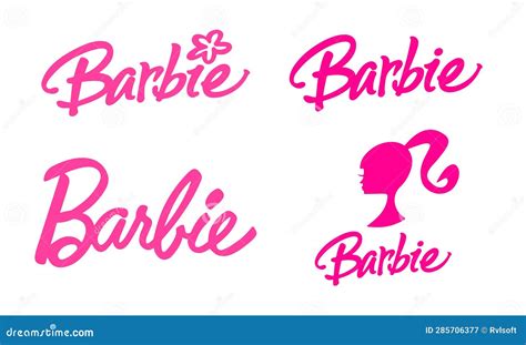 Set Of Barbie Logos On White Background Vector Illustration Barbie Is