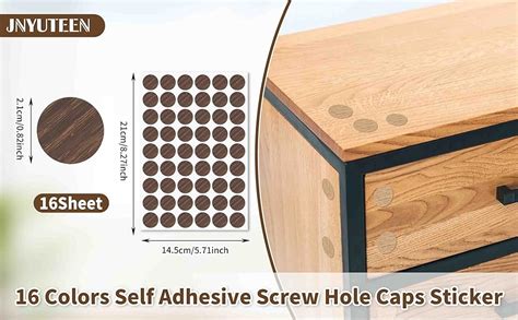 16 Sheets 864 Pcs Screw Hole Covers Stickers 16 Colors Self Adhesive