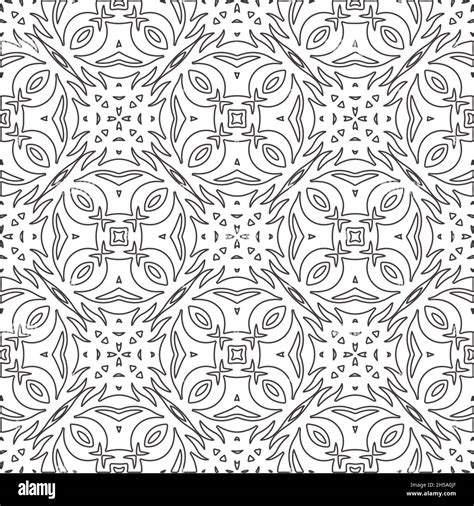 Vector Pattern With Symmetrical Elements Repeating Geometric Tiles