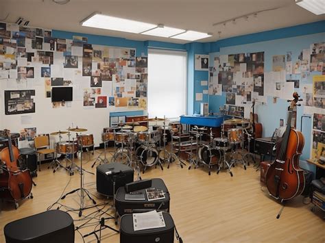 Premium Ai Image A Music Classroom With Instruments 1 Generated By Ai
