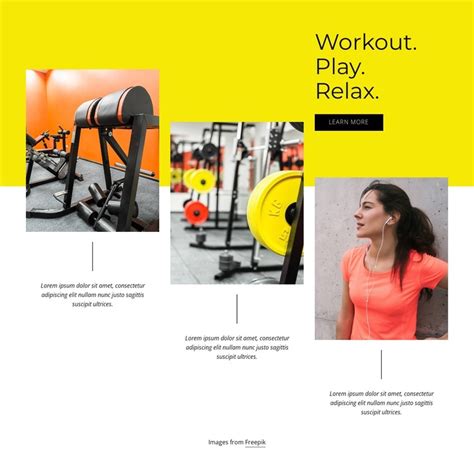 Workout Play Relax Css Template By Nicepage