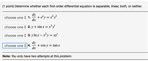 Solved 1 Point Determine Whether Each First Order