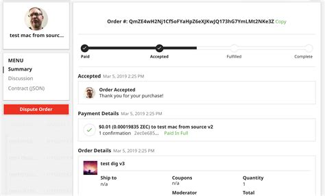 dispute order button in different location for zec · issue 1711