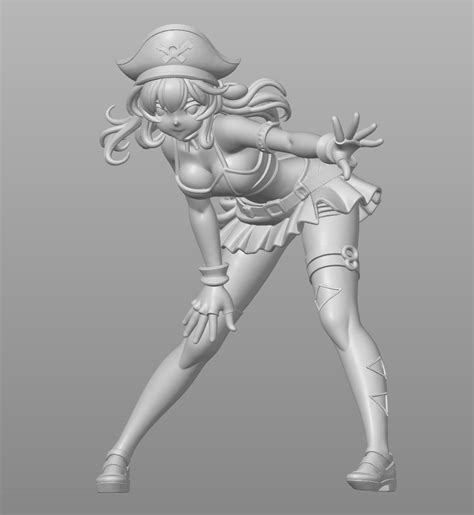 🏴‍☠️ Pirate Anime Waifu — Bending Forward・ Stl File For 3d Printing・cults