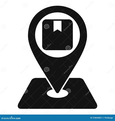 Icono Del Pin Del Mapa En Blanco Y Negro Ilustración del Vector