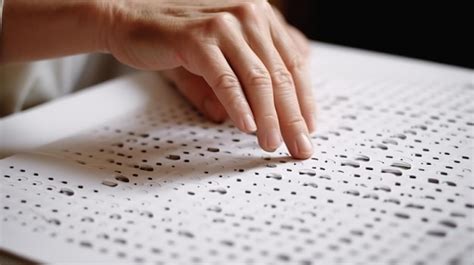 Premium Ai Image Hand Of A Blind Person Reading Some Braille Text
