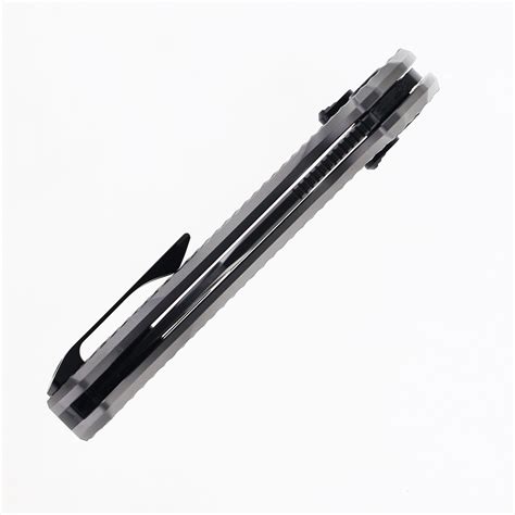 Kunwu Django Folding Knife Bead Blast Gray Titanium Handle Elmax Plain