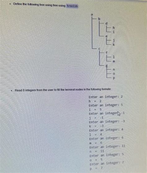 Solved Define The Following Tree Using Tree Using Read 8