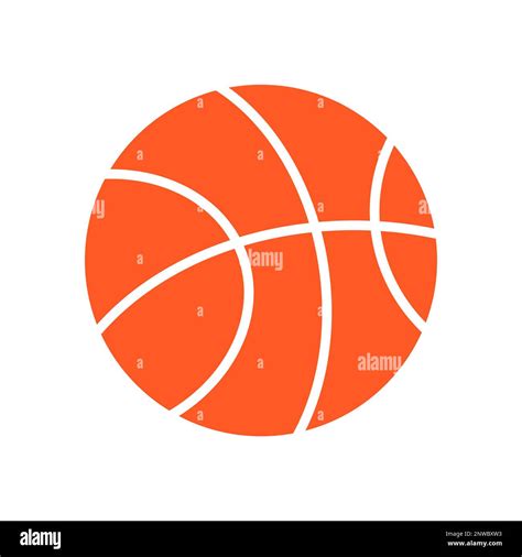 Flat Orange Basketball Sports Icon Vector Illustration Stock Vector