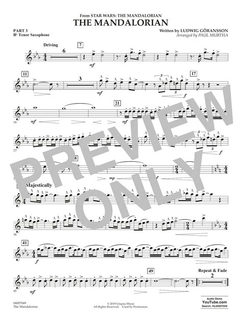The Mandalorian From Star Wars The Mandalorian Arr Paul Murtha