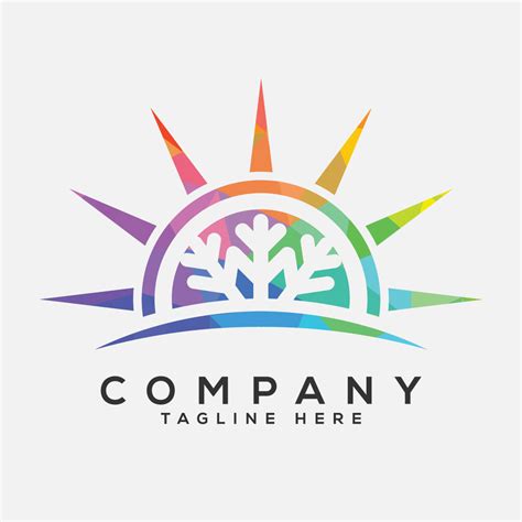 Air Conditioner Low Poly Logo Sign Symbol Hot And Cold Symbol