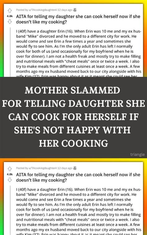 Mother Slammed For Telling Daughter She Can Cook For Herself If She S