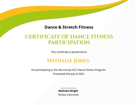 18 Free Fitness Certificate Templates Customize And Download