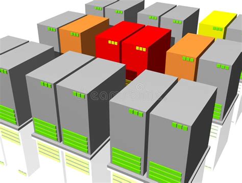 Infected Virus Server Network Security Breach Stock Illustration