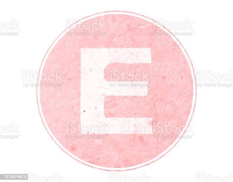 수평 부드러운 퇴색 핑크 컬러 발견 어퍼 케이스 또는 자본 알파벳 또는 문자 빅 E는 흰색 벡터 배경 위에 테두리 또는 프레임