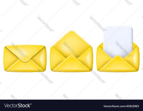 3d Mail Envelope Icon Set Royalty Free Vector Image