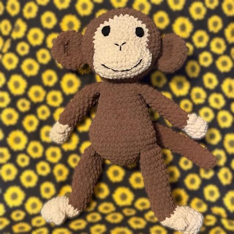 Custom Monkey Stuffy Monkey Amigurumi Monkey Plushy Cuddly Toy