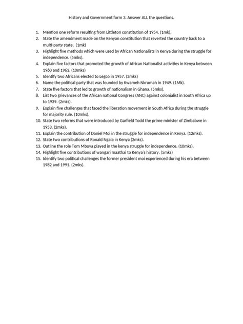 Form 3 Additional Assignment Pdf