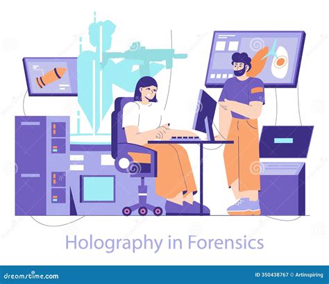 Forensics Technologys Flat Vector Illustration 351800579