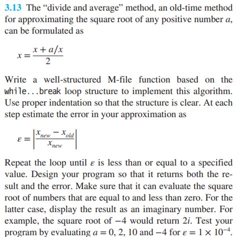 Solved 313 The Divide And Average Method An Old Time