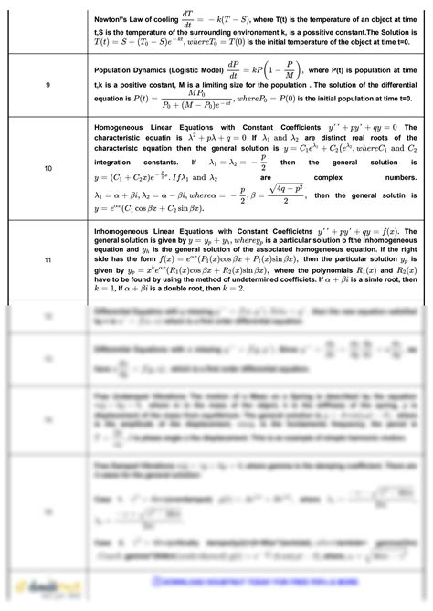 SOLUTION Formula Iitjee Differential Equations Studypool