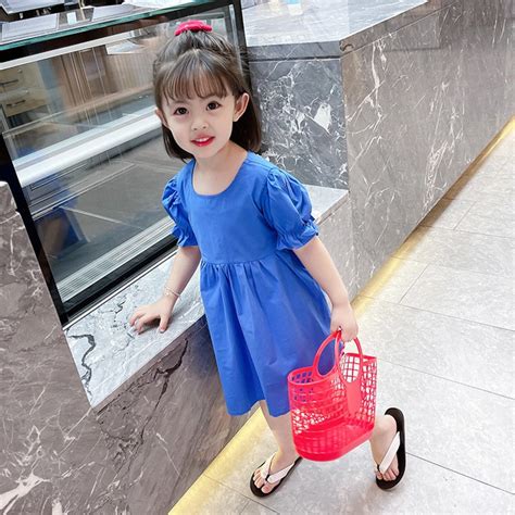 ☂เดรสเด็กผู้หญิง Summer 2021 ใหม่ สไตล์ต่างประเทศ สาวน้อย เวอร์ชั่นเกาหลี ของ ชุดเจ้าหญิงลี้ภัย