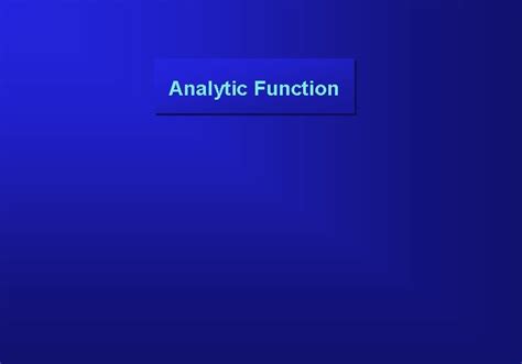 Analytic Function Analytic Function Version 8 1 6