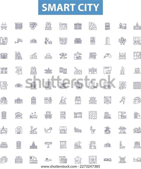 Smart City Line Icons Signs Set Stock Vector Royalty Free 2273247385