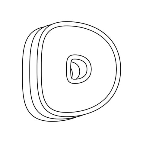 Dibujo Para Colorear Con La Letra D Para Niños Vector Premium