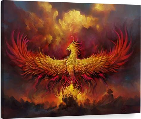 Amazon Phoenix Wall Art Phoenix Rising From The Ashes Of Flame